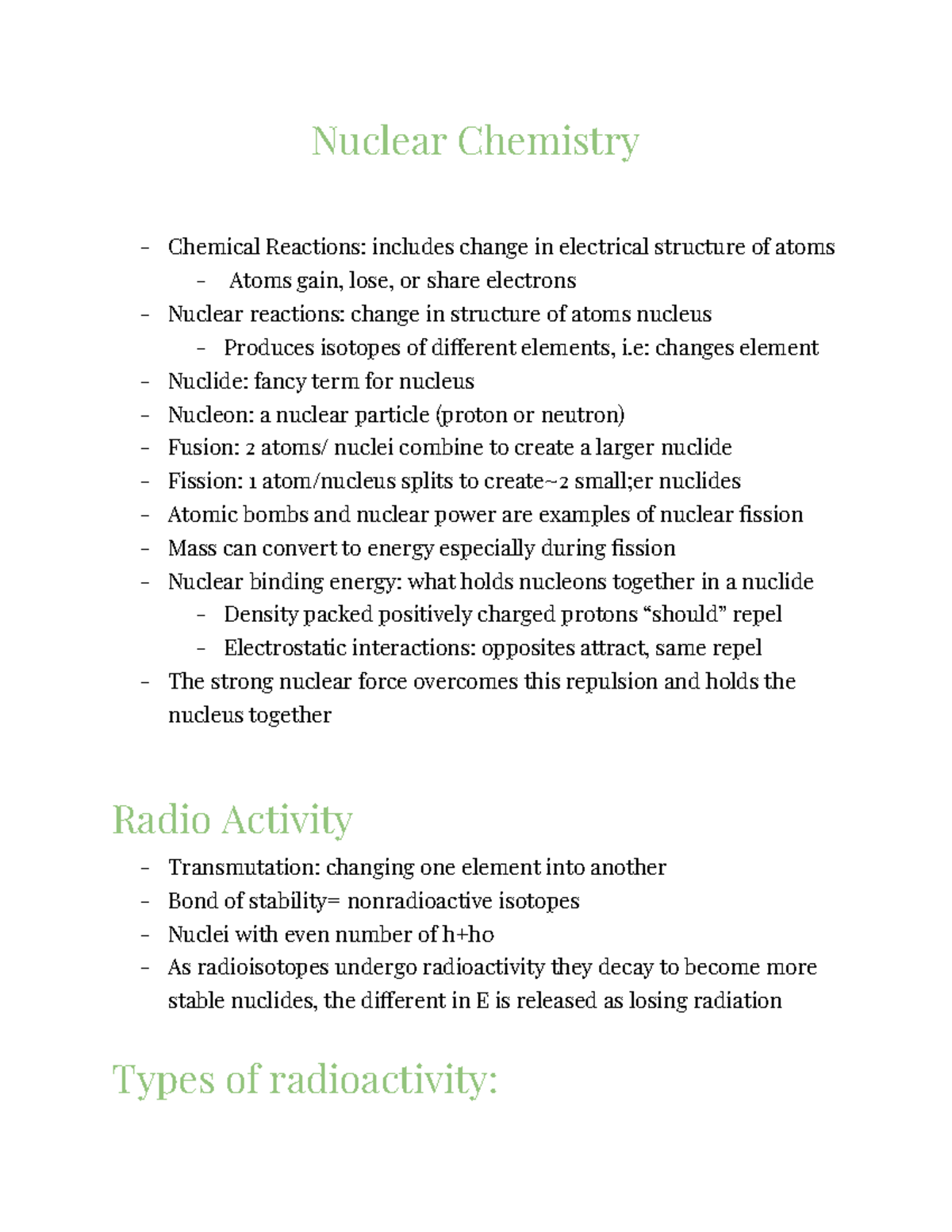 Nuclear Chemistry - Nuclear Chemistry Chemical Reactions: includes ...