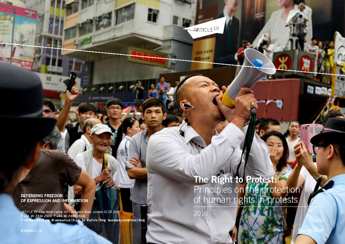 Right to protest principles final - The Right to Protest: Principles on ...