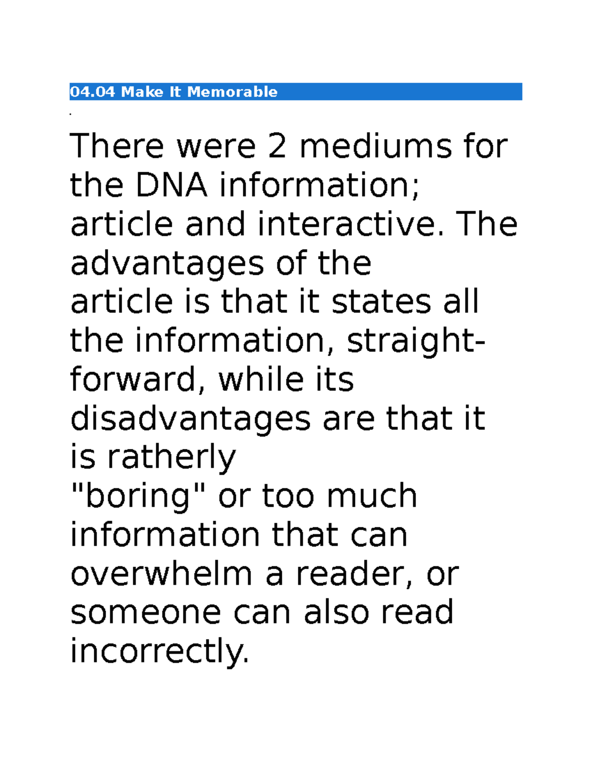 04.4 make it memroble - hi guys - 04 Make It Memorable There were 2 ...