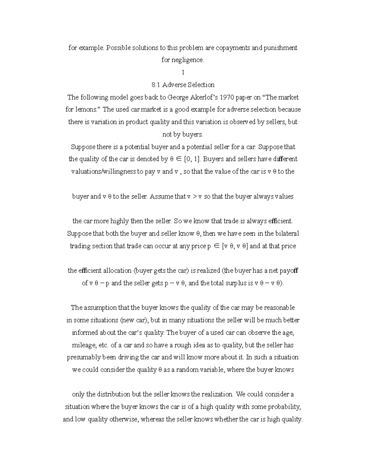 ECON 501 (11) - Intermediate Micro notes for the year '23, spring ...