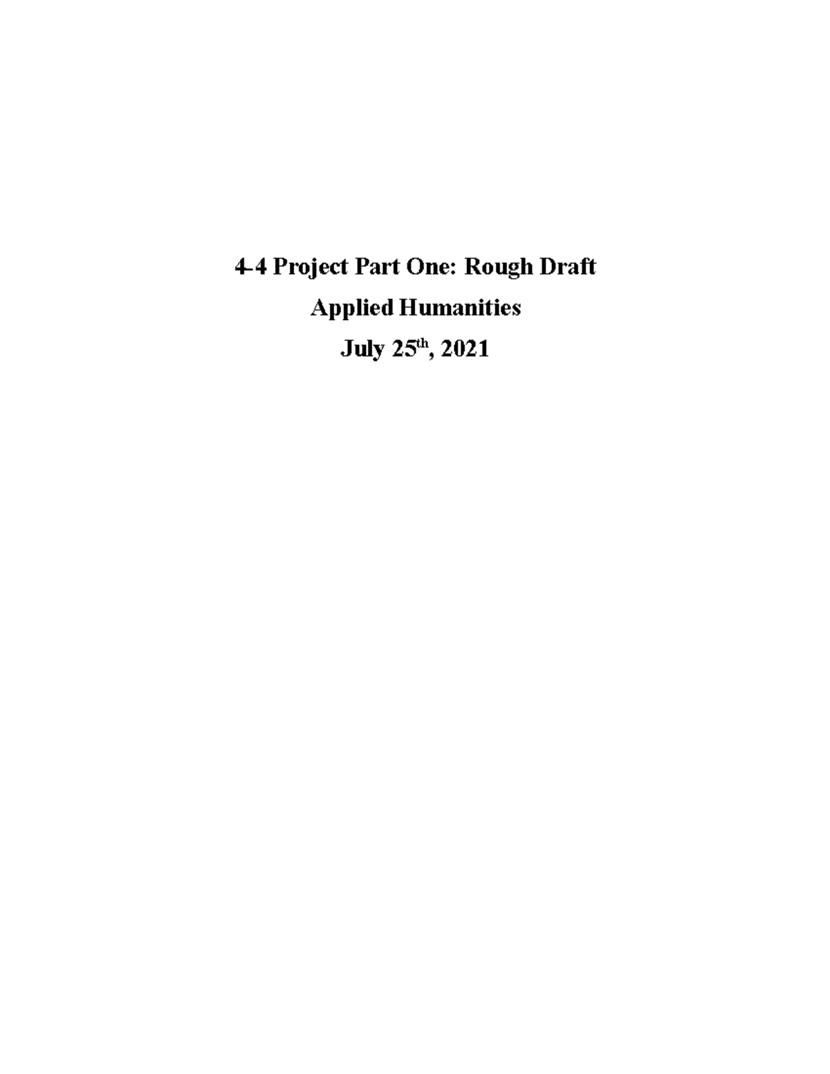 Rough Draft of Project One - 4-4 Project Part One: Rough Draft Applied ...