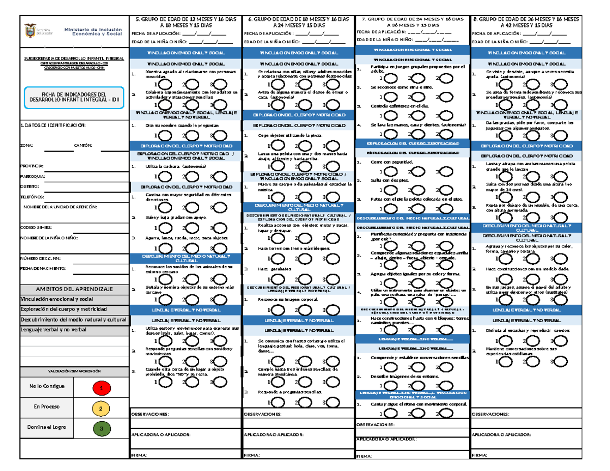 Fichas IDII - Siimies-2023 DOS Caras - FECHA DE APLICACIÓN ...
