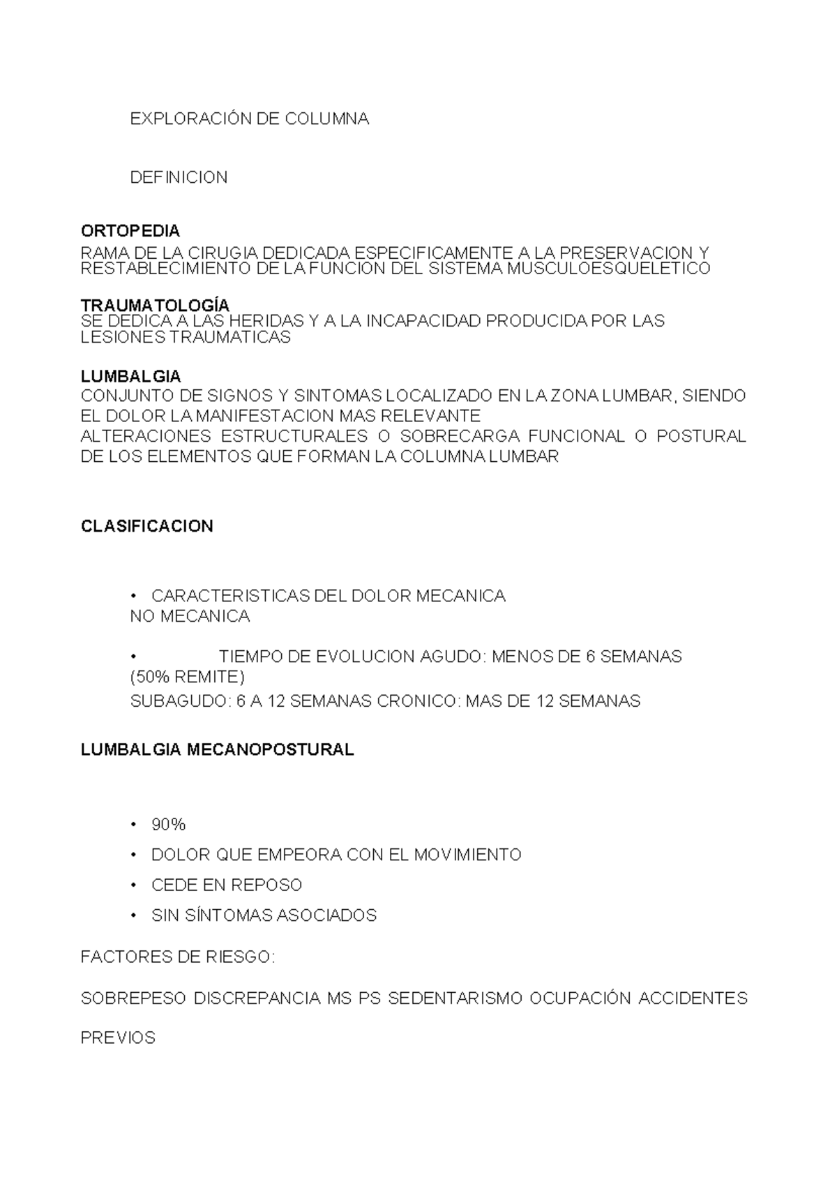 Exploración DE Columna - EXPLORACIÓN DE COLUMNA DEFINICION ORTOPEDIA ...