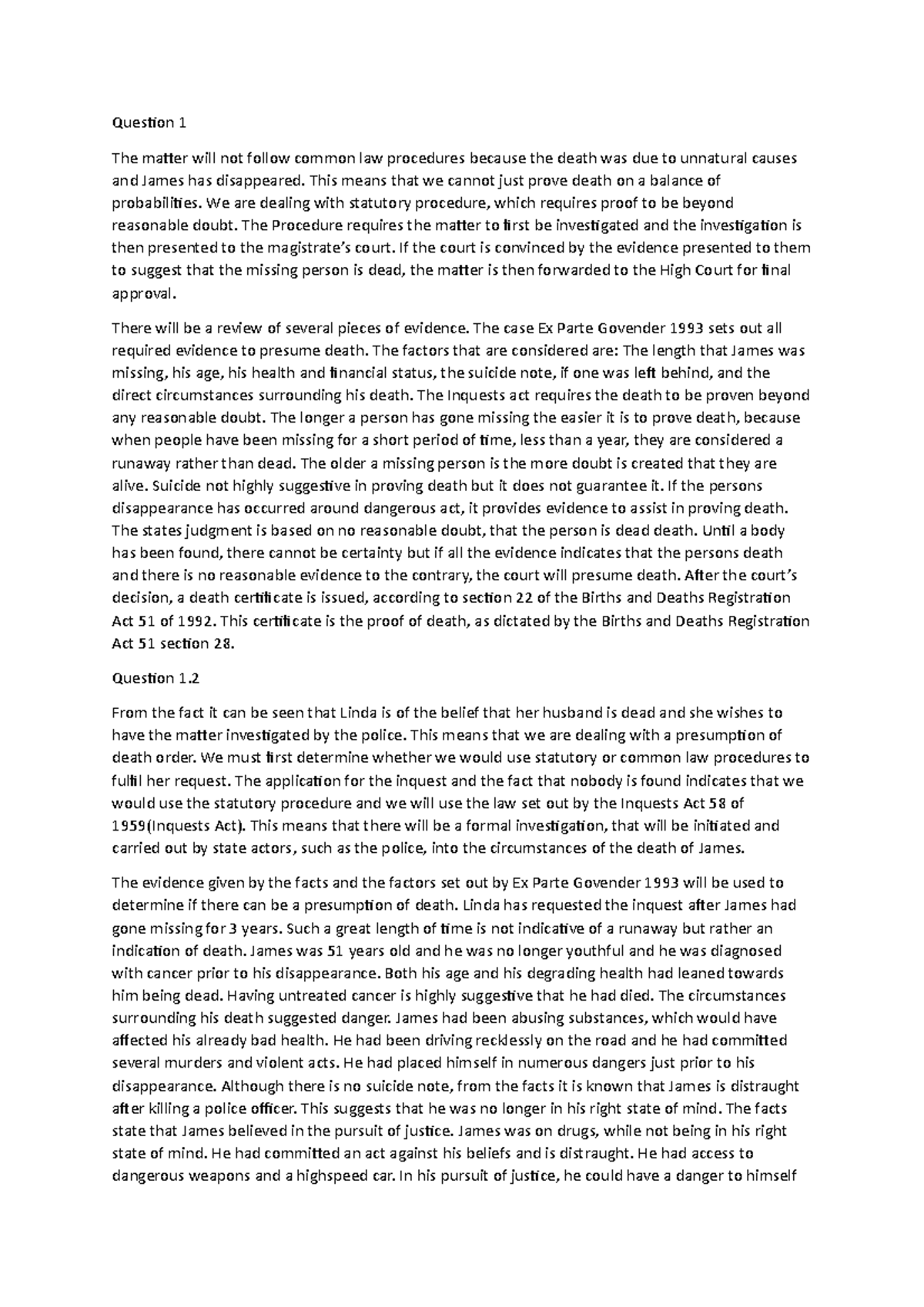 Final 2021 essay Final exam student answers (Passable) - Question 1 The ...