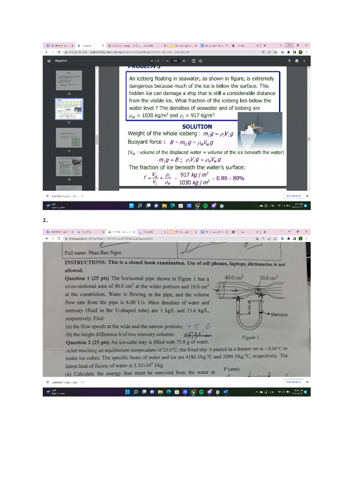 assignments physics 2 - physics 2 - 2. 4. A slab has a thickness of 10 cm and a density of 300 ...