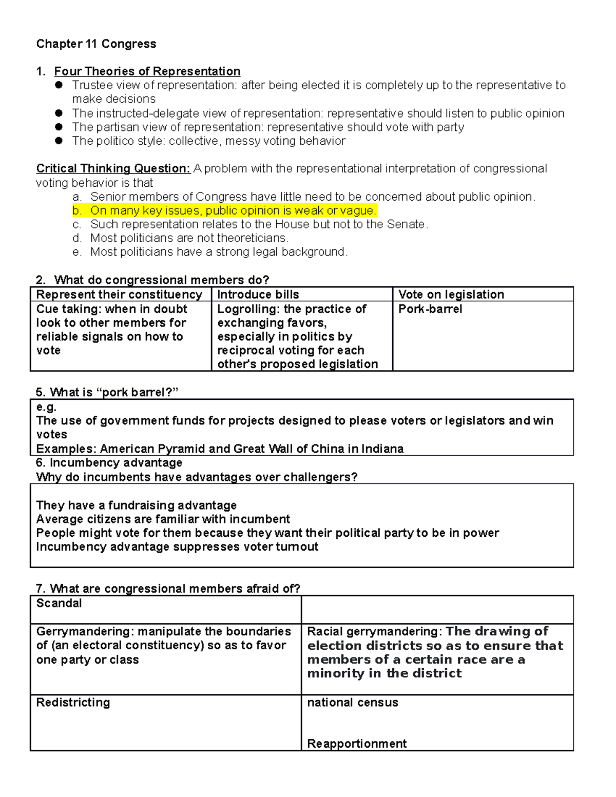 Chapter 11 Congress handout Fall 2021 - Chapter 11 Congress 1. Four ...