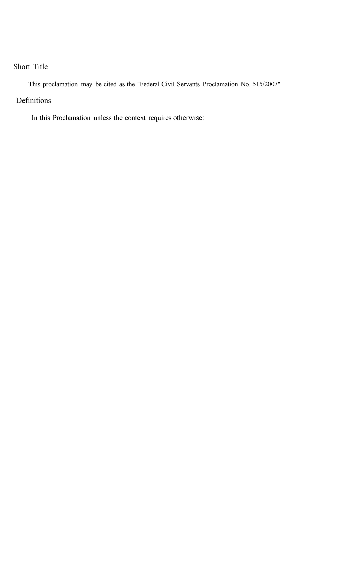 Converted - Hjvh - Short Title This proclamation may be cited as the ...