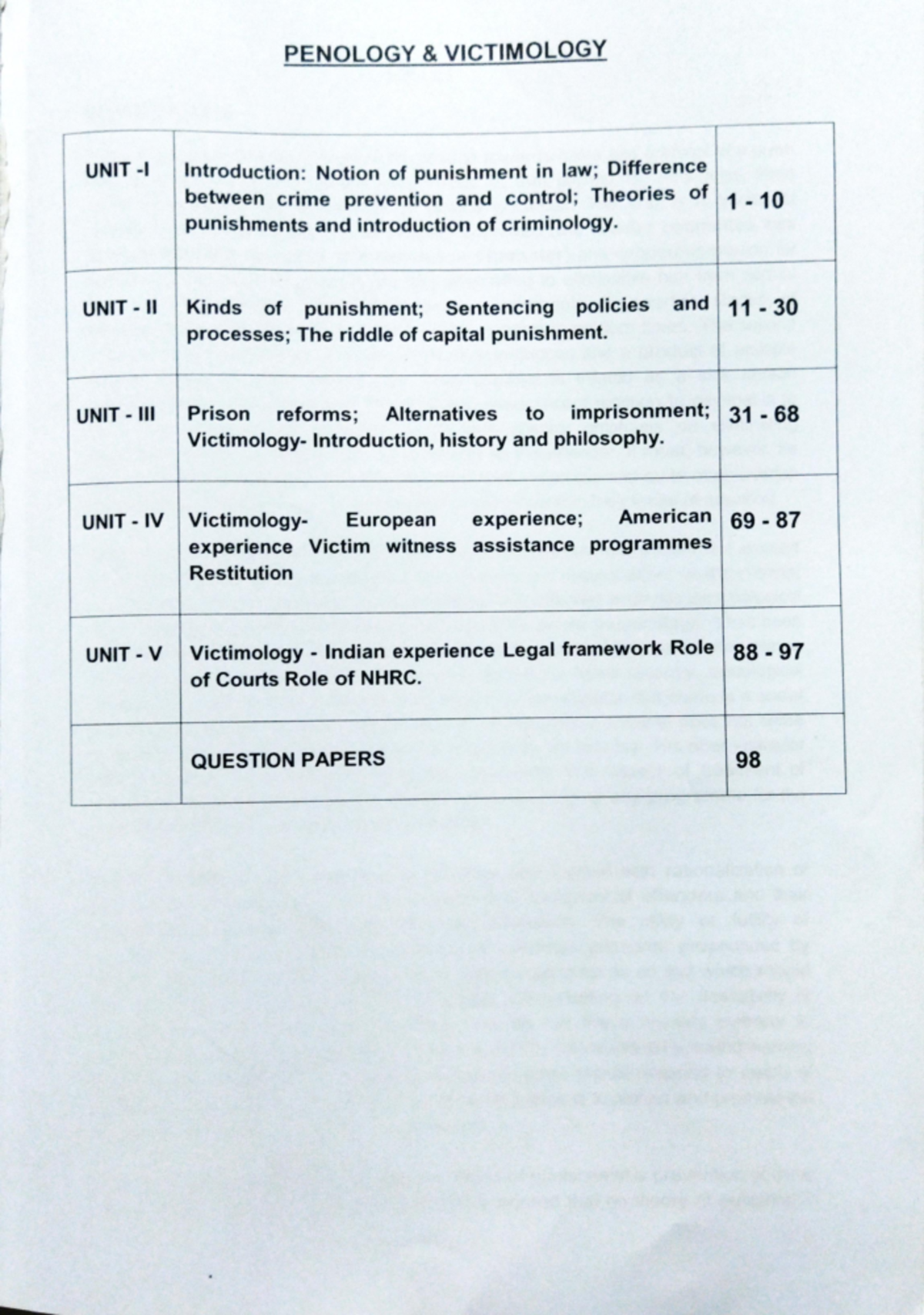 Victimology - It's good - ####### PENOLOGY &VICTIMOLOGY UNIT-1 ...