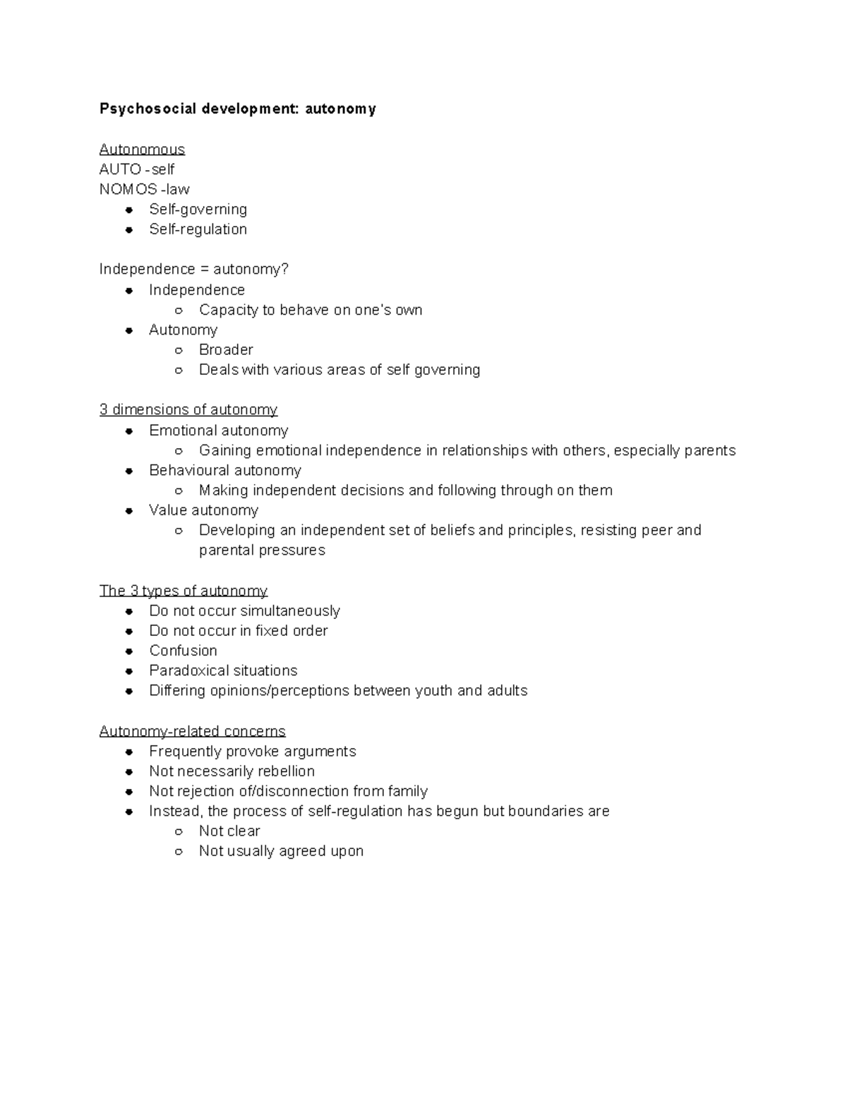 Ps276 week 8 autonomy - Lecture notes 8 - PS276 - WLU - Studocu