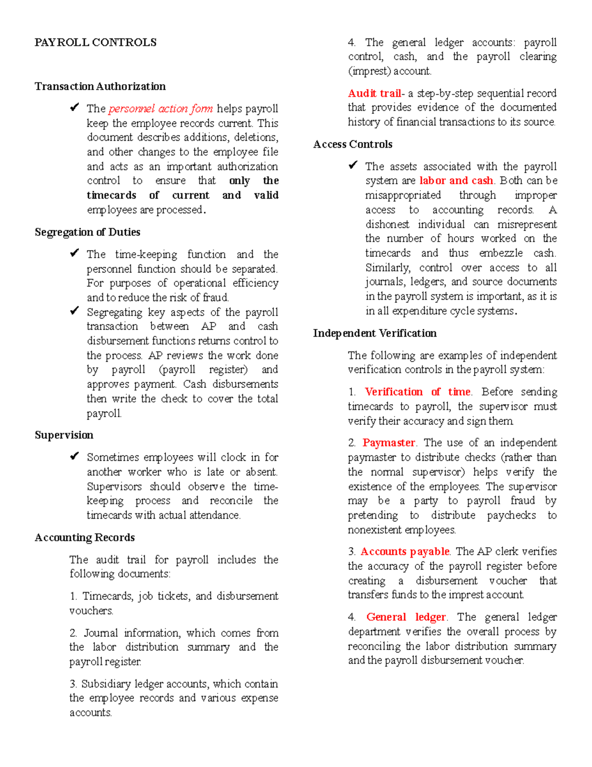 Payroll Controls - Summary Bs accountancy - PAYROLL CONTROLS ...