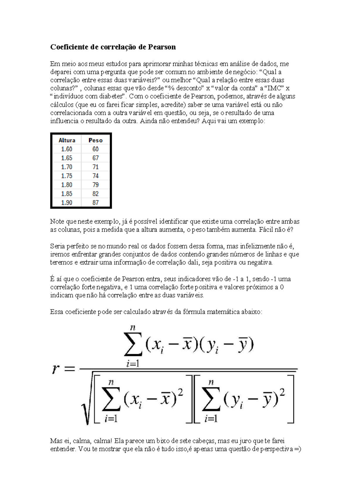 Coeficiente de correlação de Pearson - Com o coeficiente de Pearson ...