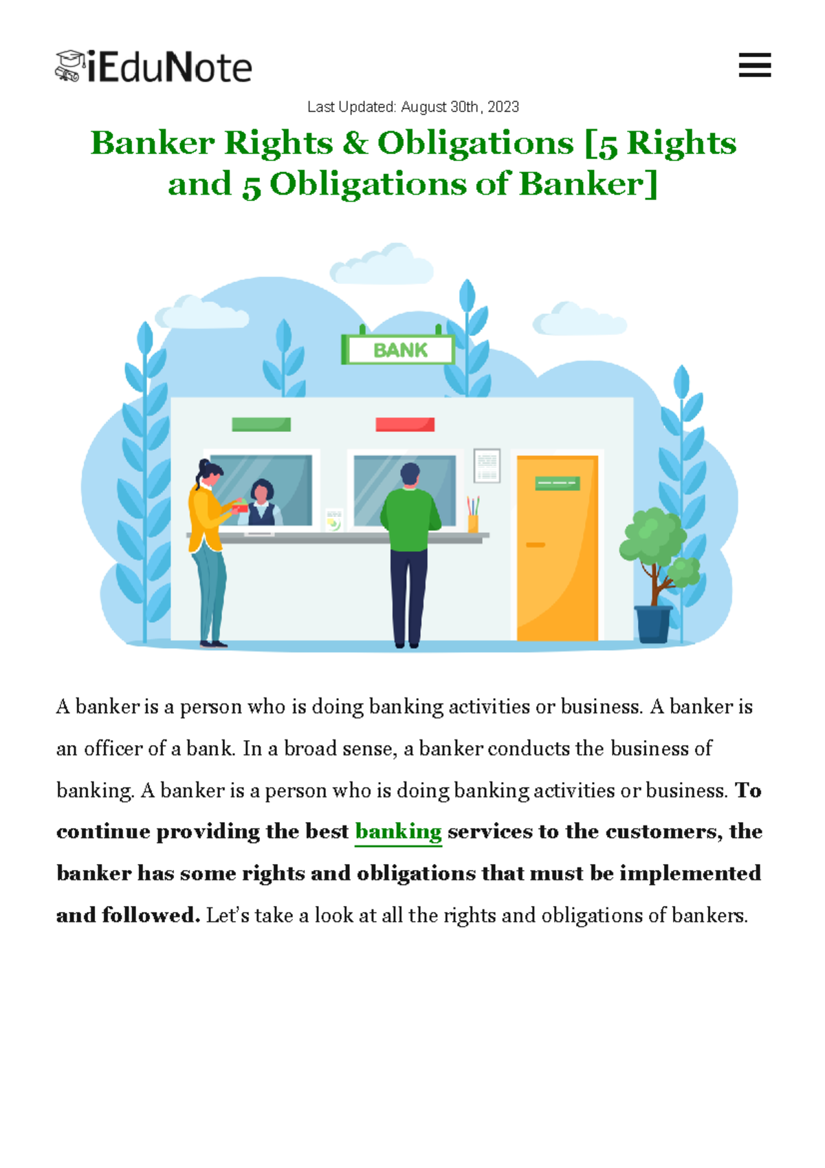 Banker-Rights-Obligations - Last Updated: August 30th, 2023 Last ...