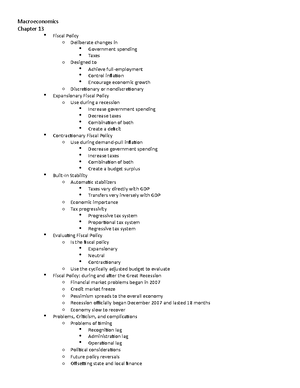 Macroeconomics Chapter 9 Notes - Macroeconomics Chapter 9 The Business ...