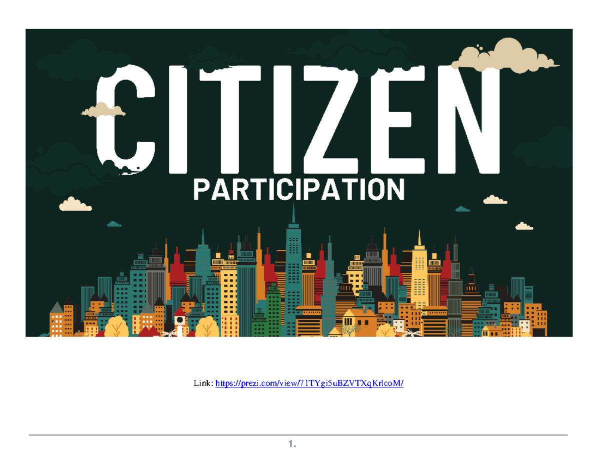 Citizen Participation - The Contemporary World - Link: prezi/view ...