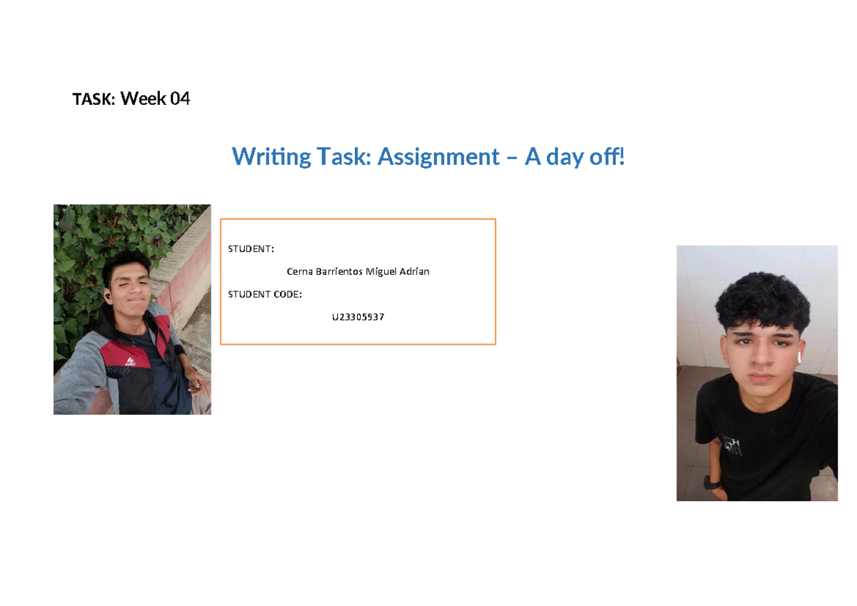 TASK04 Cerna Miguel Mendoza Díaz - ingles, tarea - TASK: Week 04 Writing Task: Assignment – A ...