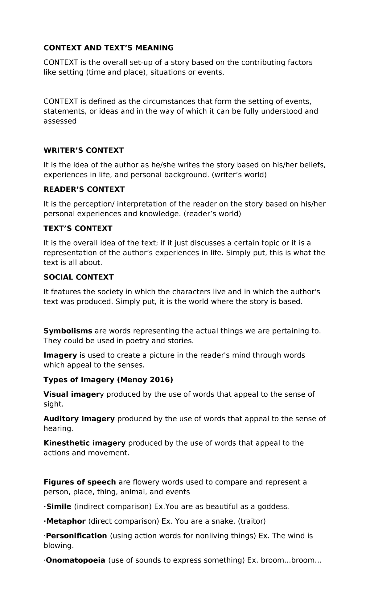 21st Century Literature - CONTEXT AND TEXT’S MEANING CONTEXT is the ...