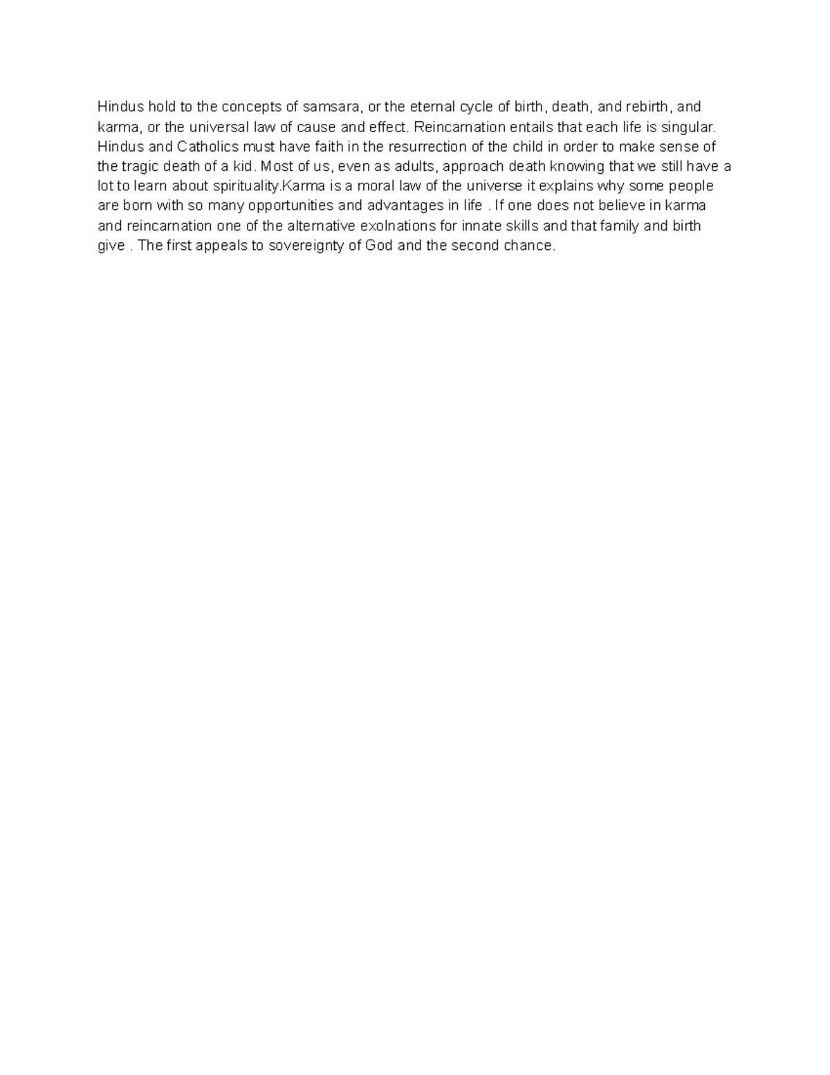 Hinduism - None - Hindus hold to the concepts of samsara, or the ...