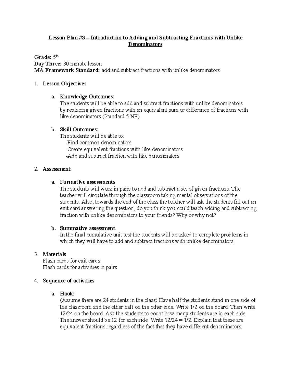 637ee3e9421873 d35c8b4788 - Lesson Plan #3 – Introduction to Adding and ...