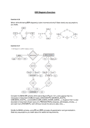 ER Diagrams exercies from textbook w solutions - ER Diagrams Exercises ...