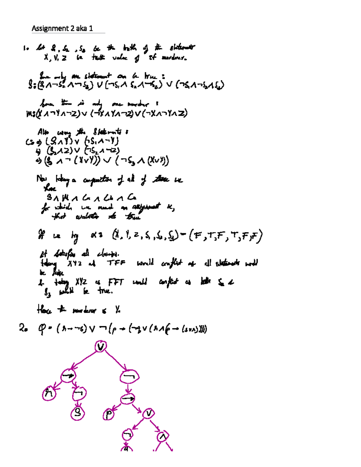 Assinment 1 - Prof Krishna - Logic for Computer Science - Studocu