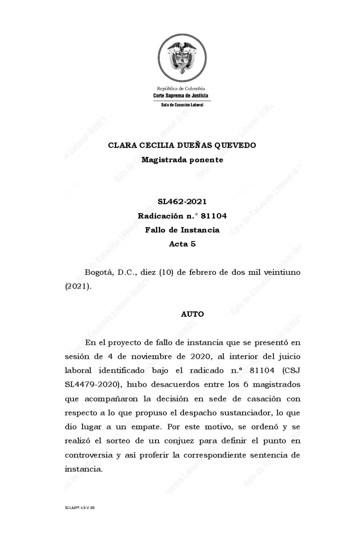 SL462-2021 - awooo - CLARA CECILIA DUEÑAS QUEVEDO Magistrada ponente ...