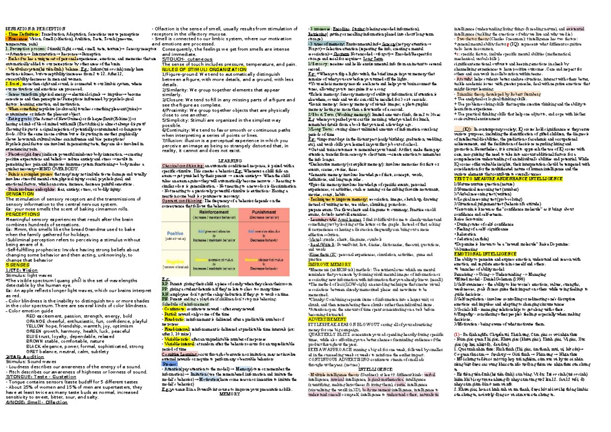 NOTE psy mid - WEG - SENSATION & PERCEPTION Three Definitions ...