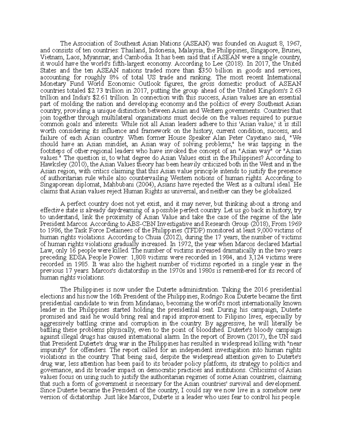 Asian Values (Philippines) - The Association of Southeast Asian Nations ...