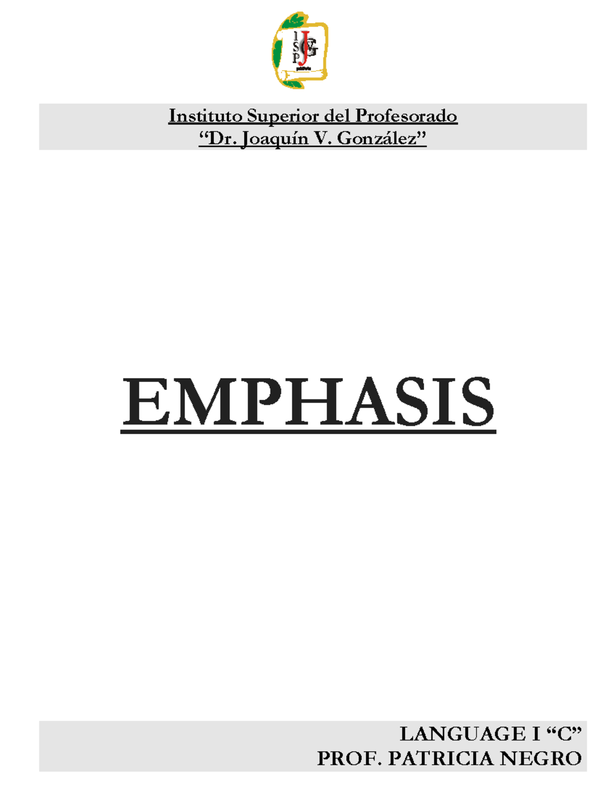 Emphasis OK - EMPHASIS Instituto Superior del Profesorado “Dr. Joaquín ...
