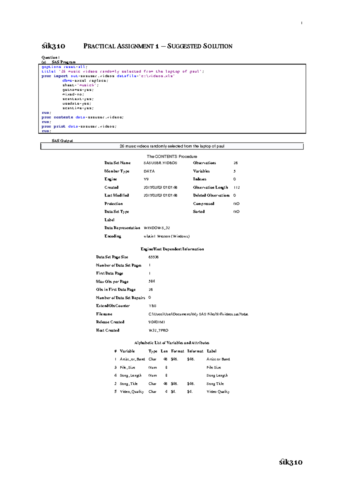 Assignment 1 solution - 1 PRACTICAL ASSIGNMENT 1 SUGGESTED SOLUTION ...