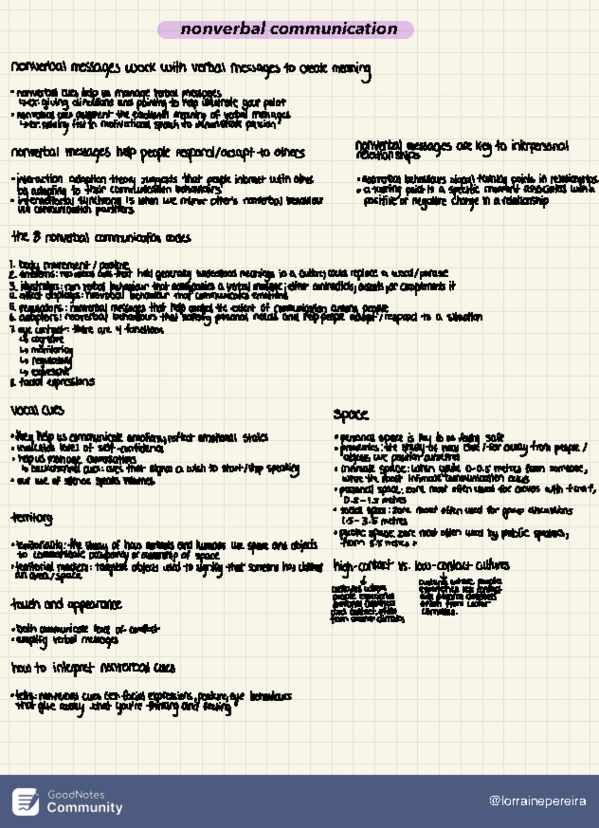 Communication - nonverbal - HSS2102 - nonverbal communication @lorrainepereira @lorrainepereira ...