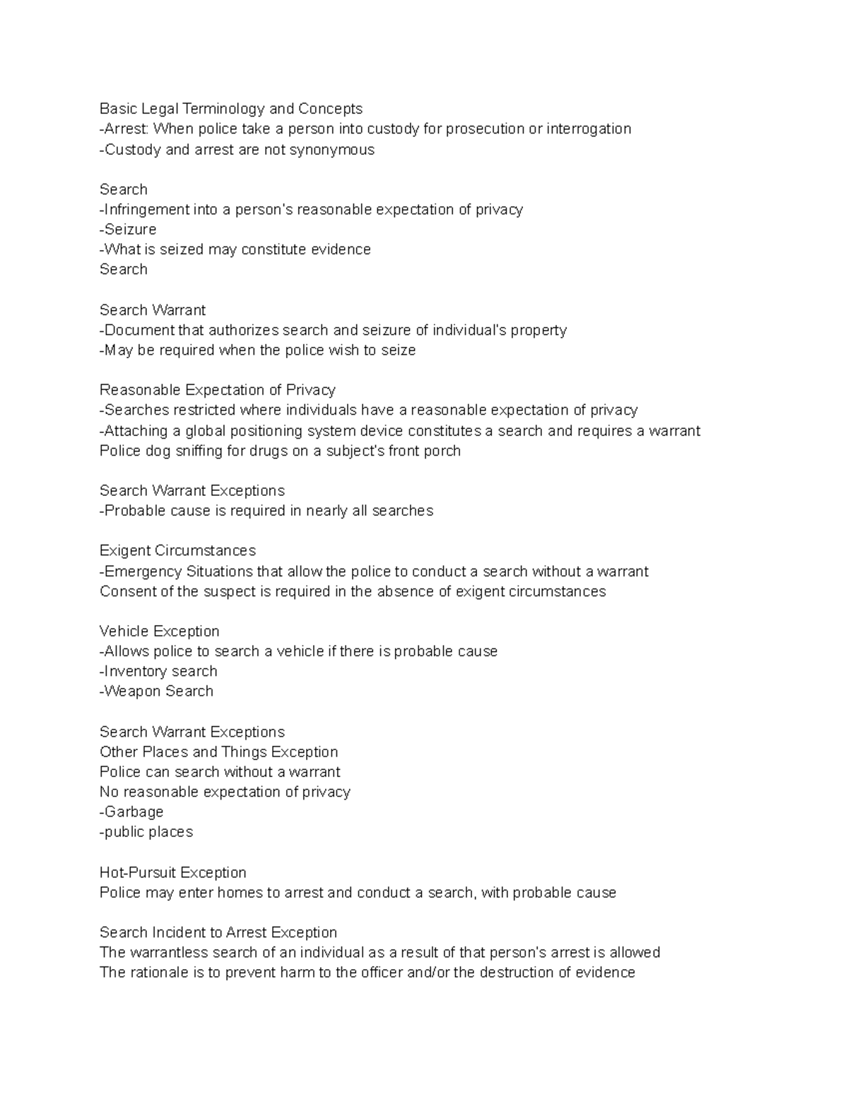 Intro to Police #4 - P Bussey - Basic Legal Terminology and Concepts ...