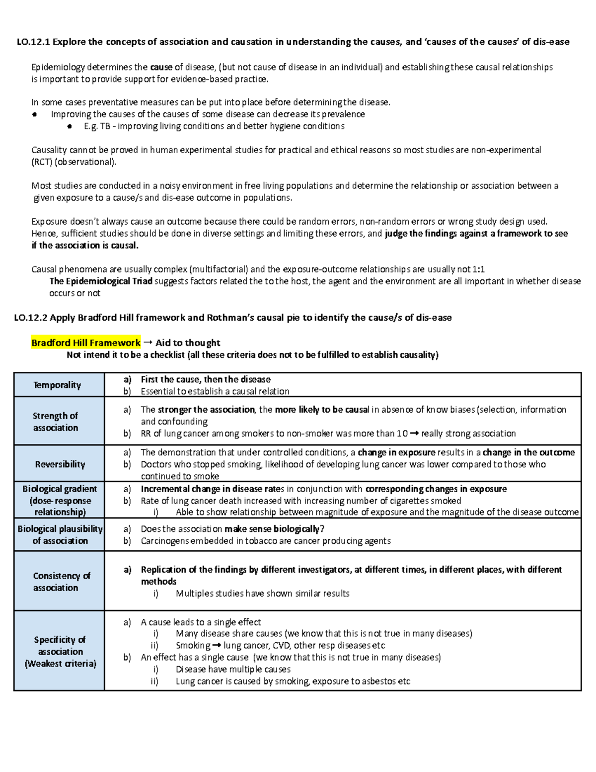 POPLHLTH111 EXAM module 2-3 - LO.12 Explore the concepts of association ...