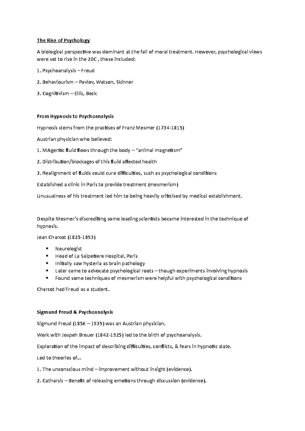 The Rise of Psychlogy - 4207PSYSCI-202122-SEM-2 Module Leader: Dr Ben ...