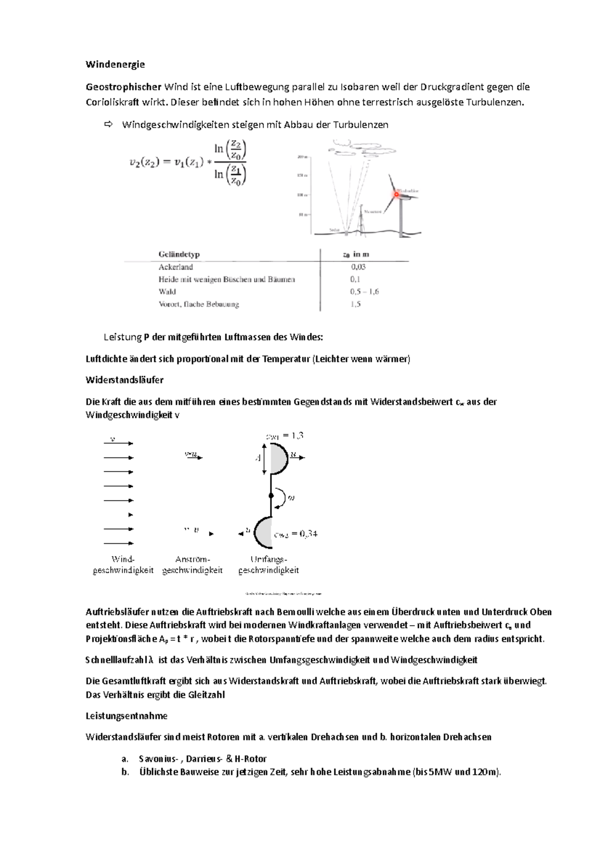 Windenergie - prof. jenny rieck - Windenergie Geostrophischer Wind ist ...