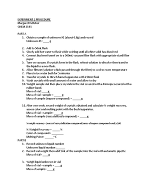 Lab 3 Post lab - Post Lab submission - Lab 3: Thin Layer Chromatography ...