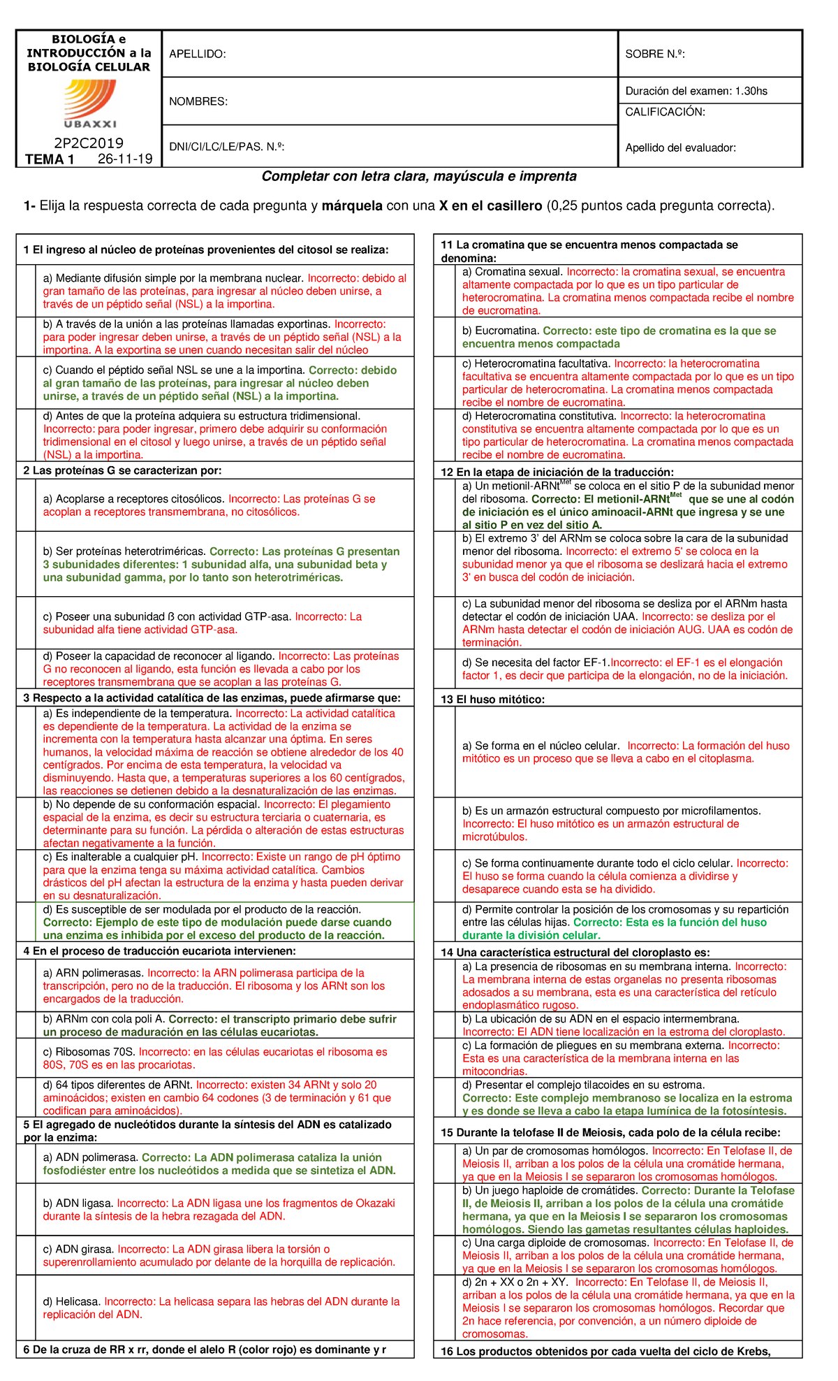 2P2C 2019 Temas 1 y 2 Resuelto - BIOLOGÍA e INTRODUCCIÓN a la BIOLOGÍA ...
