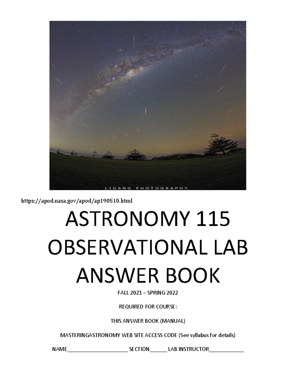 Astronomy 115 Lab Notebook 2021-2022 - apod.nasa/apod/ap190510.html ...