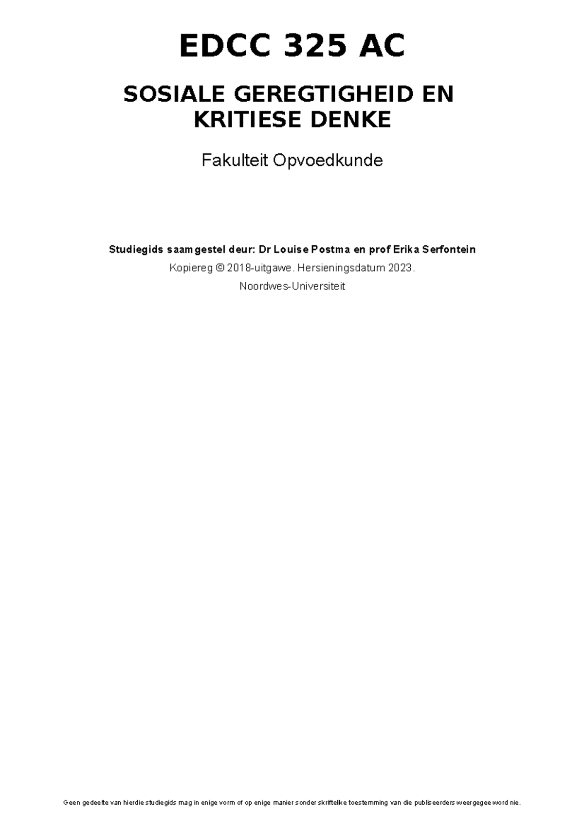 EDCC325PVAC2023 - EDCC 325 STUDY GUIDE IN AFRIKAANS - EDCC 325 AC ...