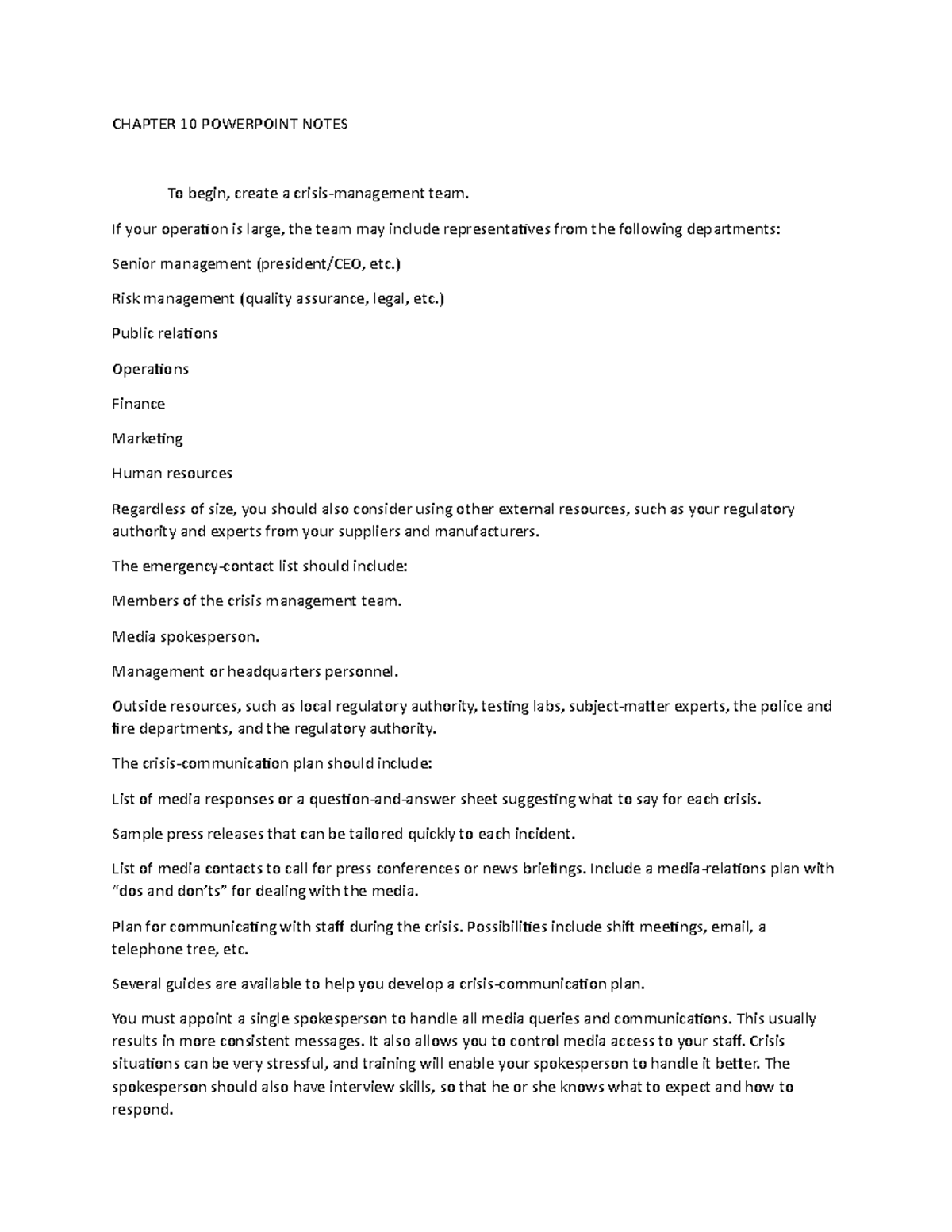 Chapter 10 powerpoint culinary notes 3 - CHAPTER 10 POWERPOINT NOTES To ...