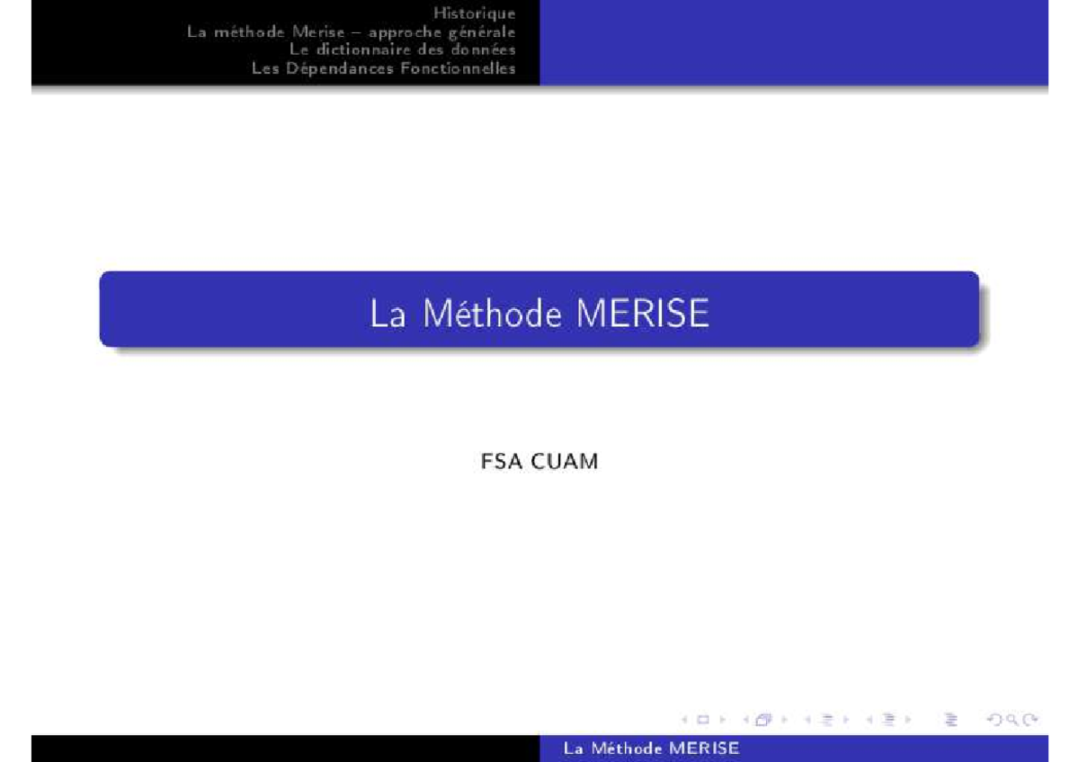 Bases Donnees 2 - La Méthode MERISE - Bases De Donnees - Studocu