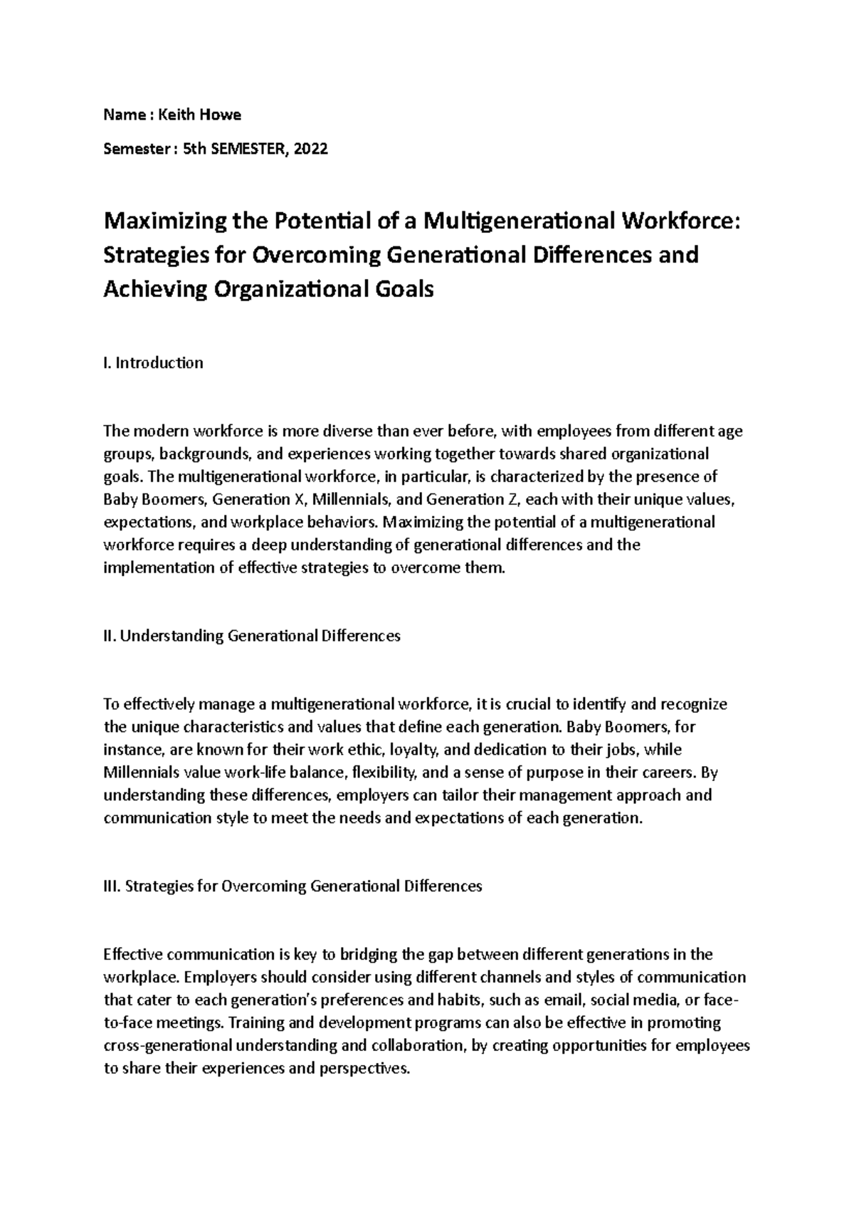 Maximizing the Potential of a Multigenerational Workforce Strategies ...