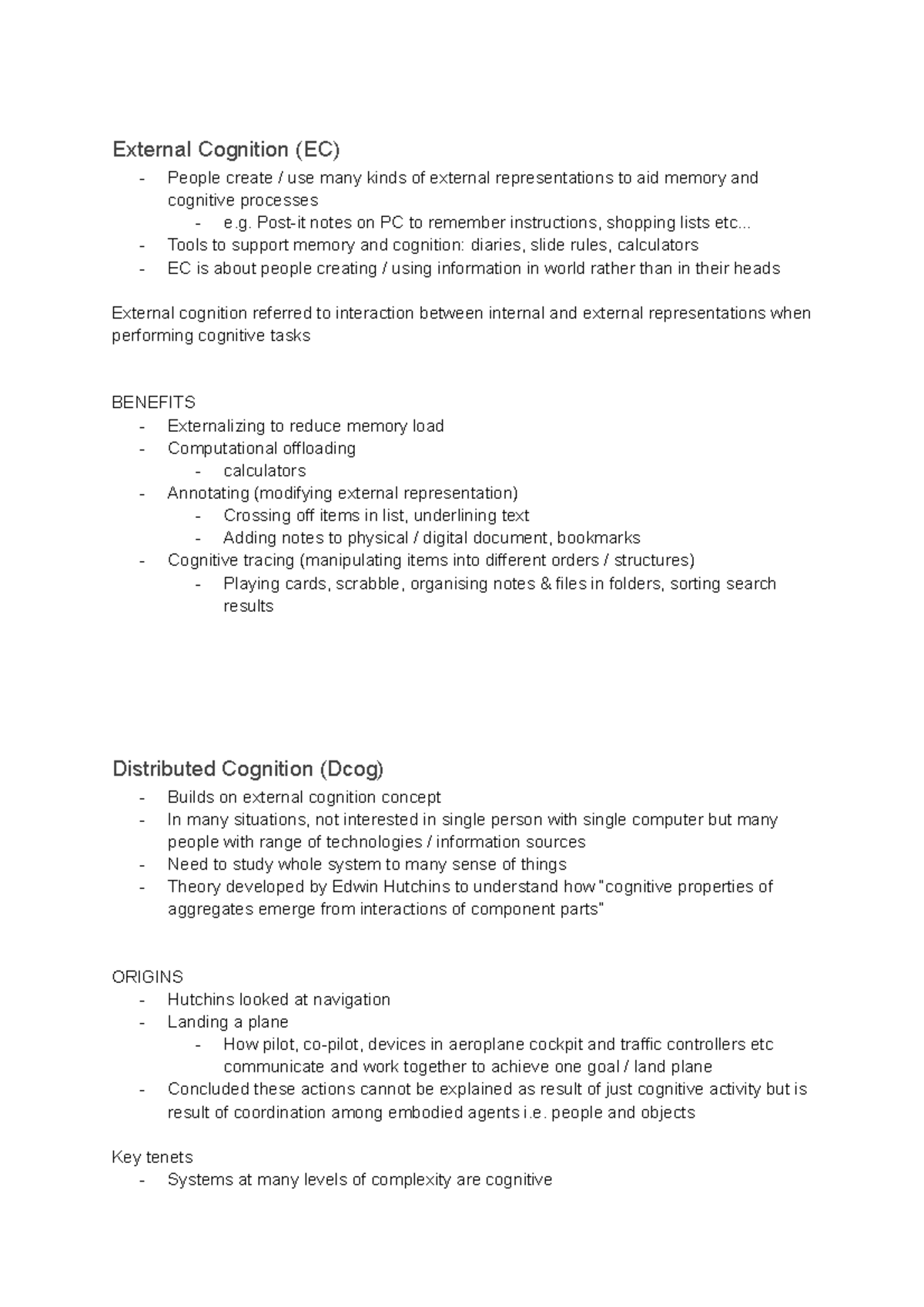 2011 11 - Lecture 6.1 - In-the-wild-Theory - External Cognition (EC ...