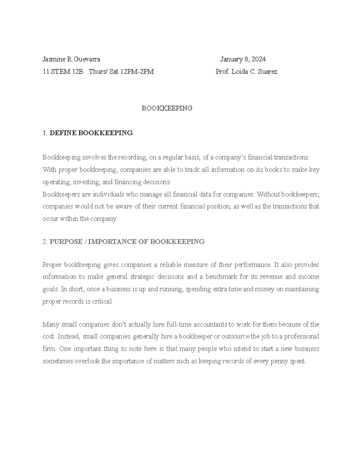 Entrep - Jasmine R January 8, 2024 11 STEM 12B Thurs/ Sat 12PM-2PM Prof ...