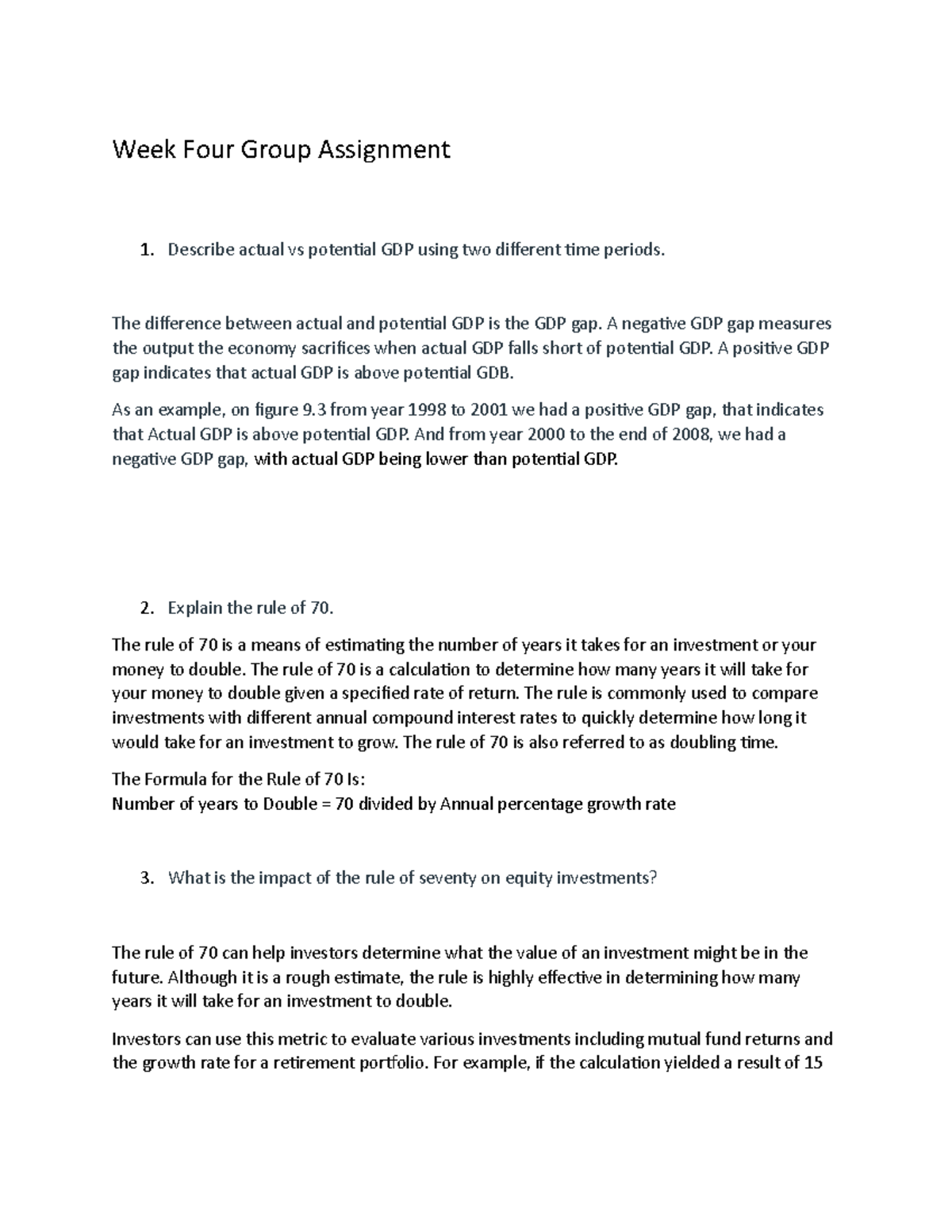 Document 11 - BOOK QA - Week Four Group Assignment Describe actual vs ...