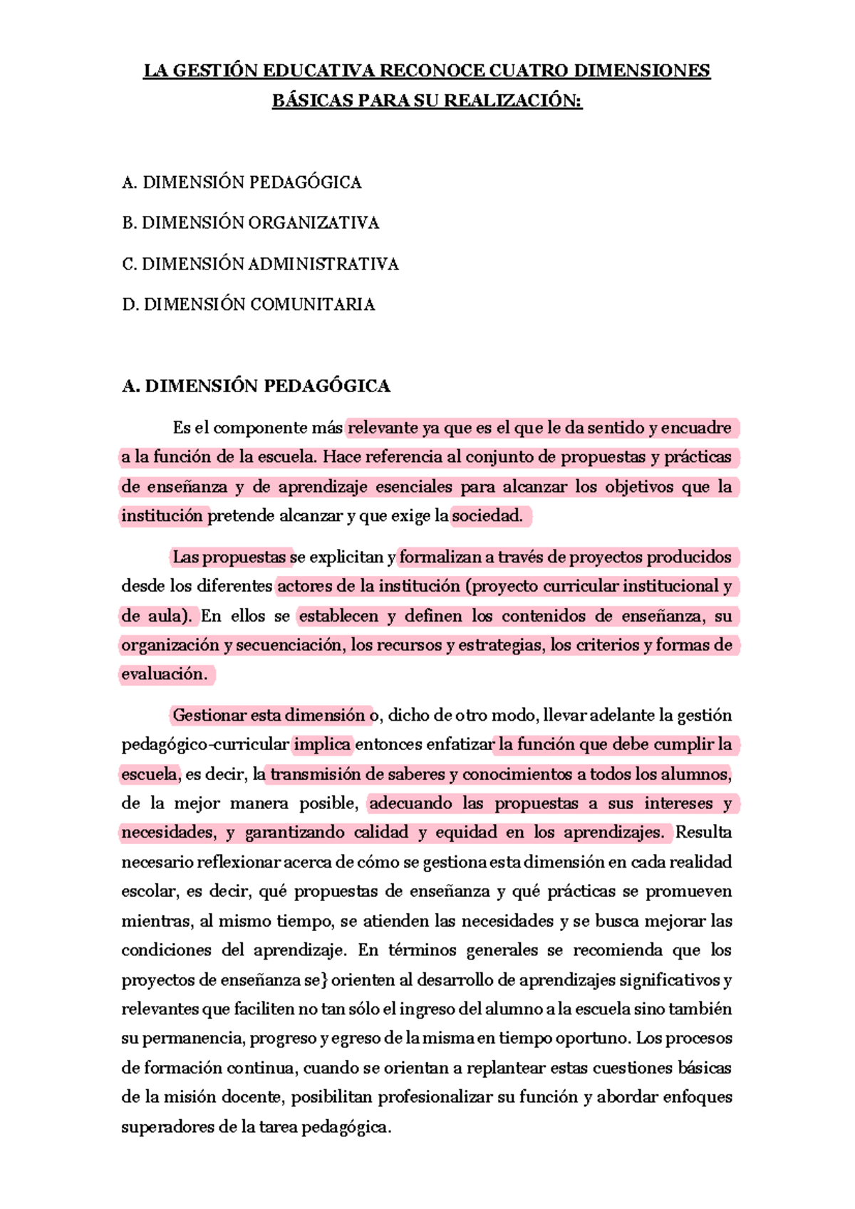 Dimensiones-2020 - Dimensiones PEDAGÓGICA - LA GESTIÓN EDUCATIVA ...