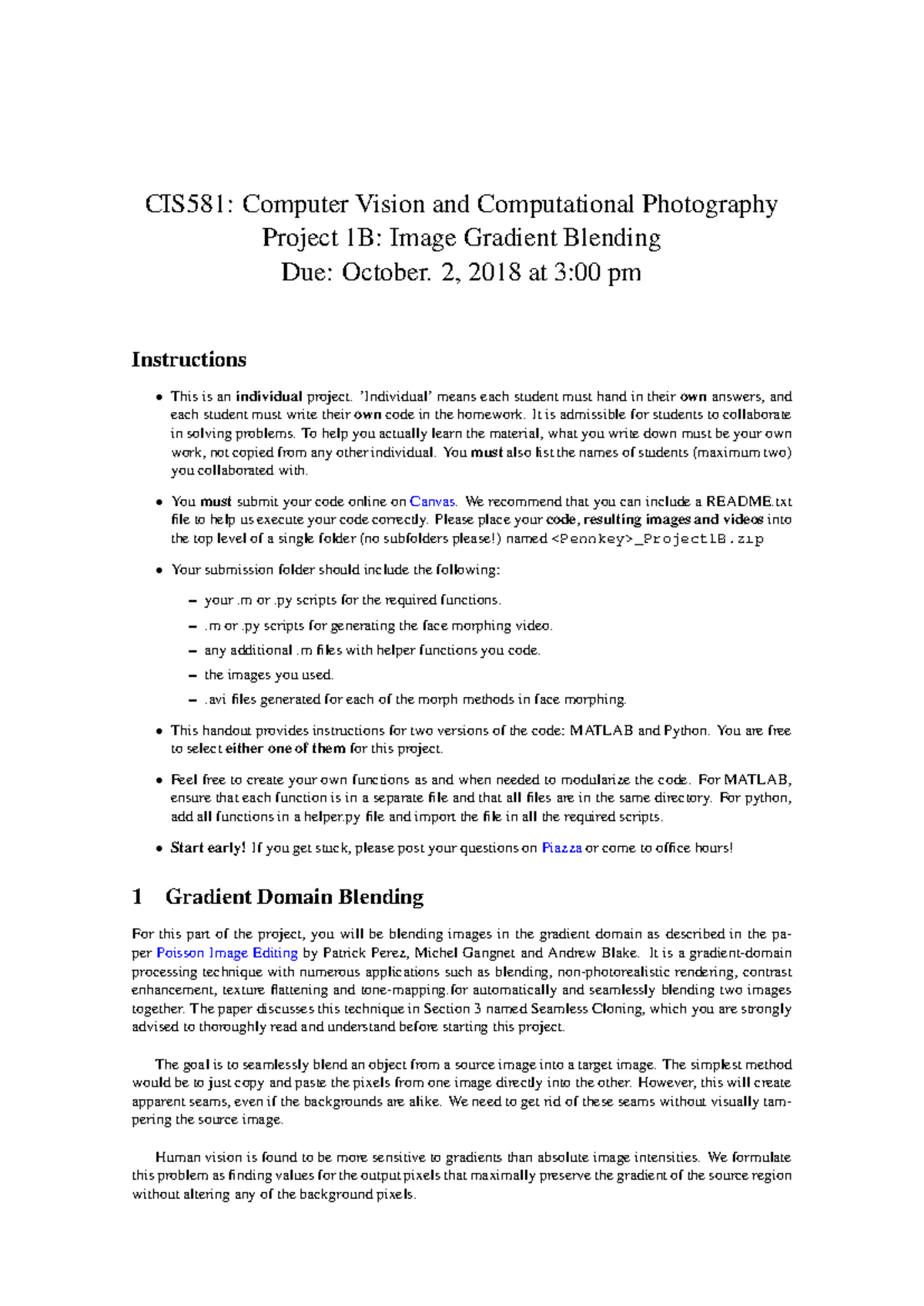 Cis 581 project Image Blending - CIS581: Computer Vision and ...