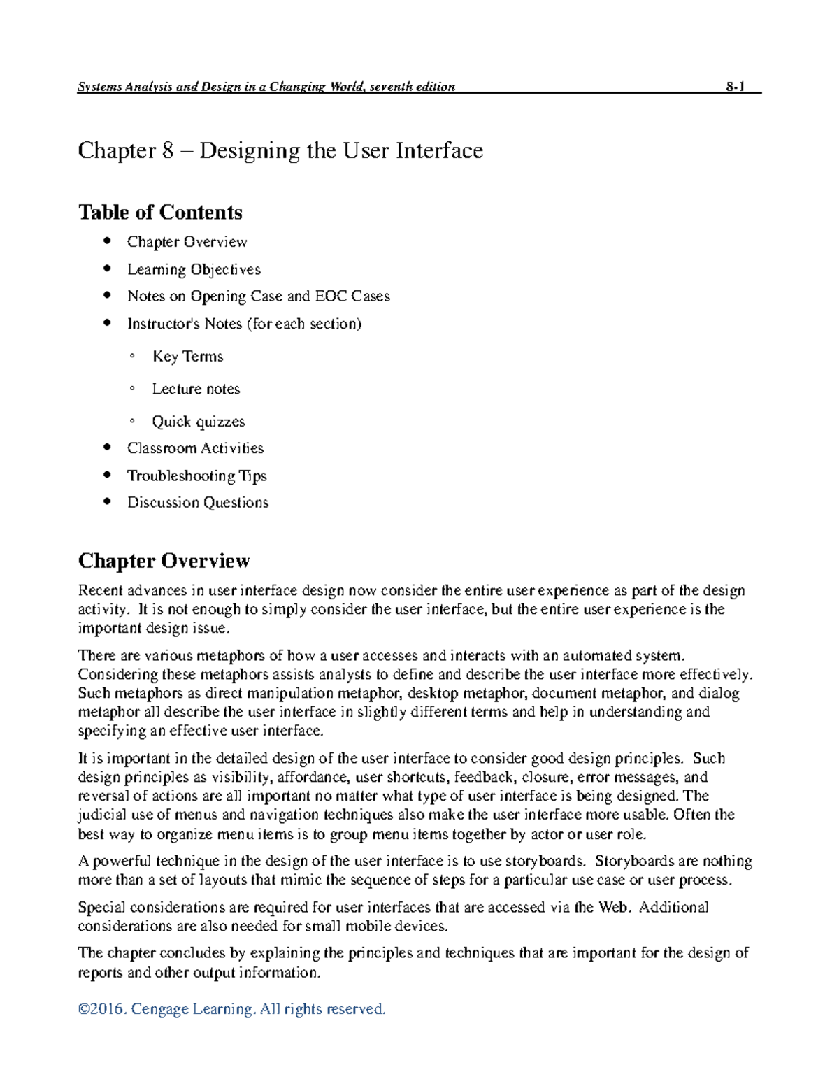 IM-7ed-Chapter 08 - Chapter 8 – Designing the User Interface Table of ...