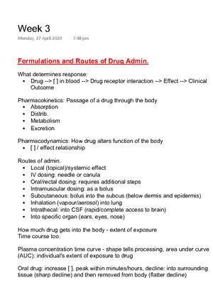 Pharmacology Revision Notes - Basic Definitions What is a drug? 'any ...