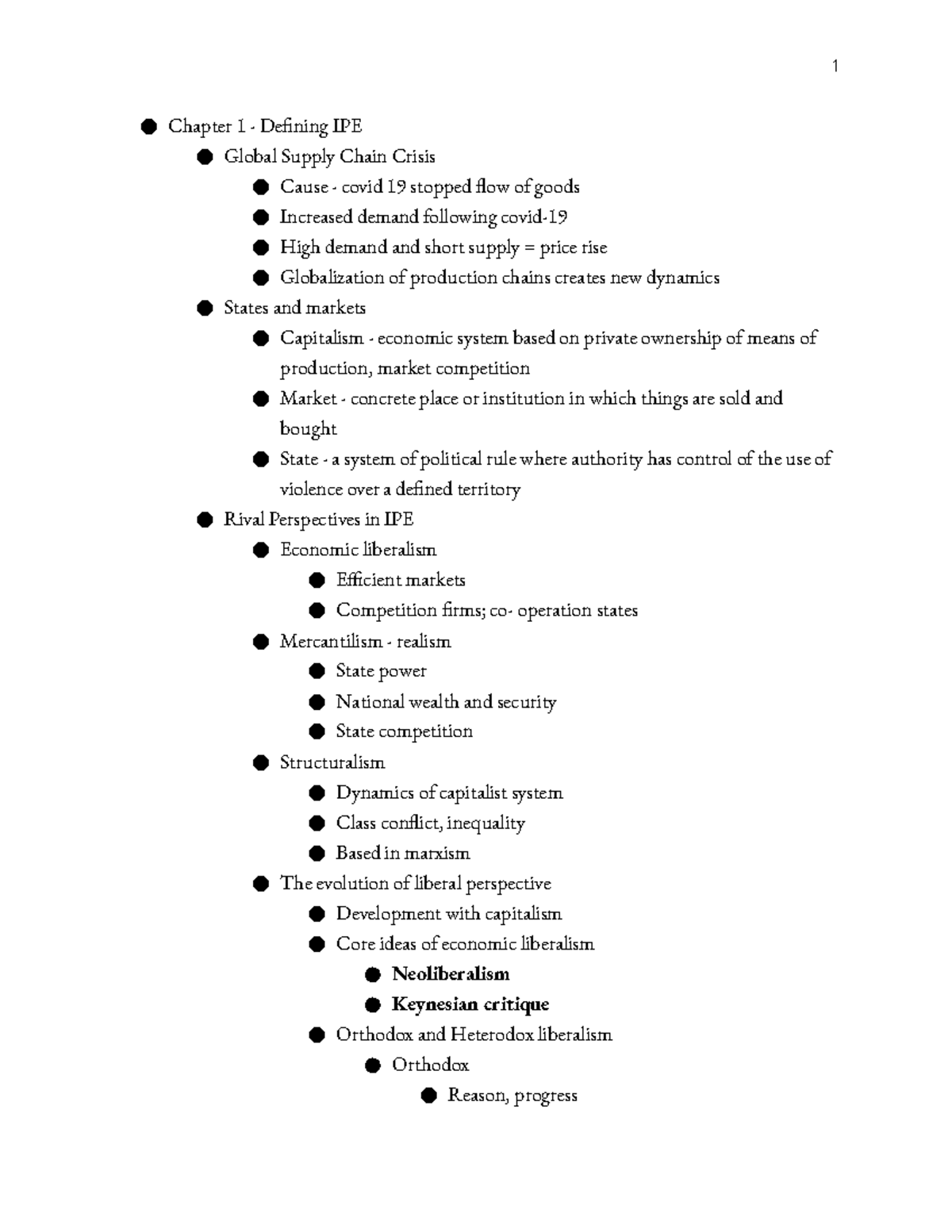 IPE Study Guide - College-aantekeningen 1-9 - Chapter 1 - Defining IPE Global Supply Chain ...