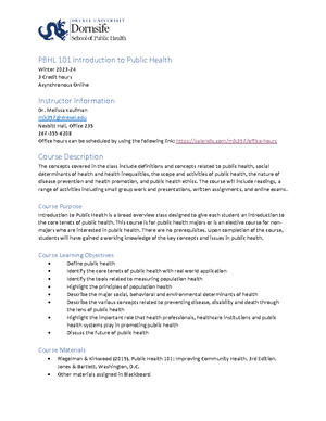 Public Health 101 - Practice questions for exam - Public Health 101 ...